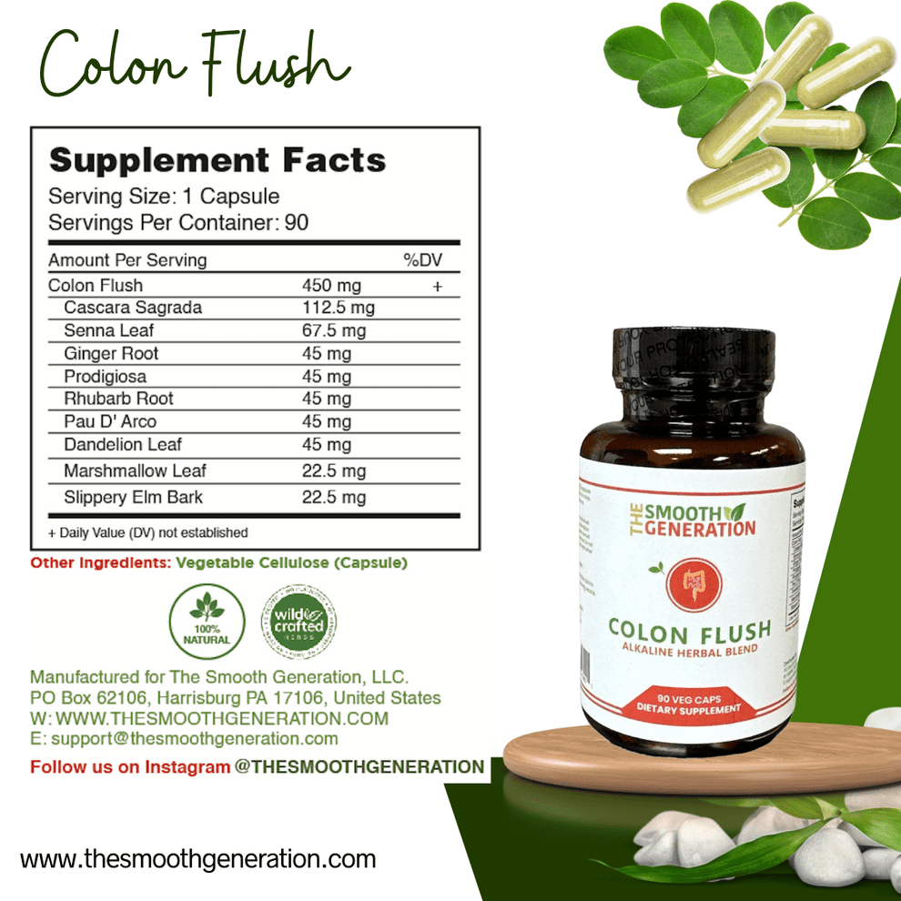 Colon Flush Capsules – Gentle Herbal Cleanse Detox – The Smooth Generation