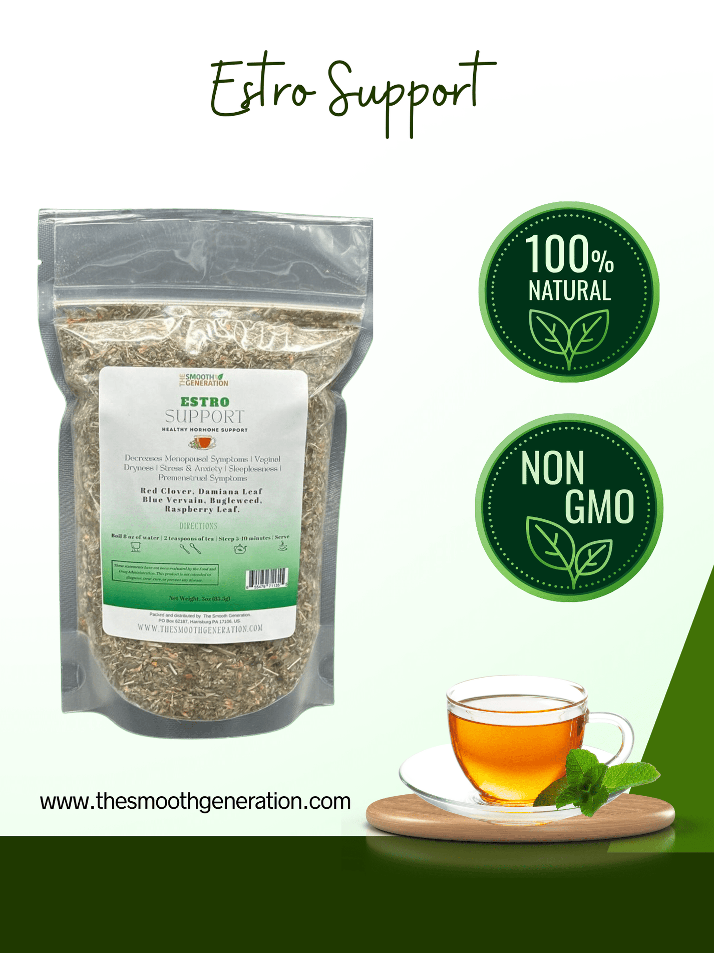 Estro Support Tea – Hormonal Balance for Women – The Smooth Generation