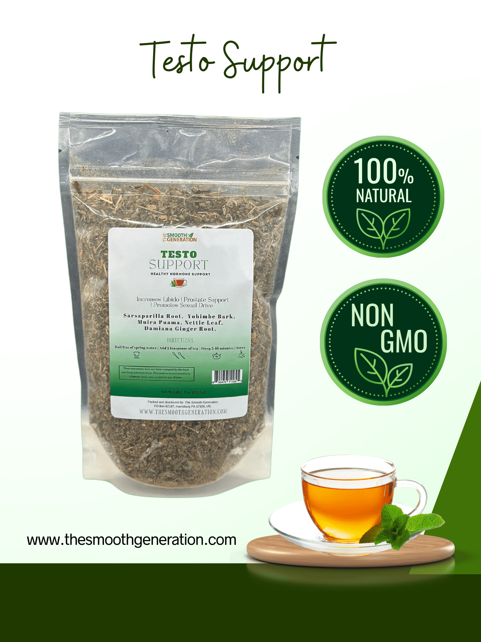Testo Support Tea – Natural Energy & Hormone Support for Men – The ...